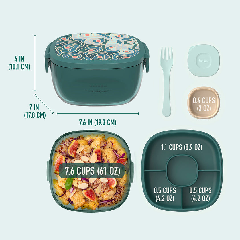 Bentgo® Glass Prints All-in-One Salad Container