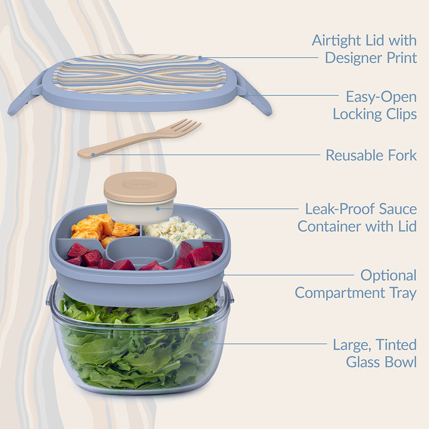 Bentgo® Glass Prints All-in-One Salad Container