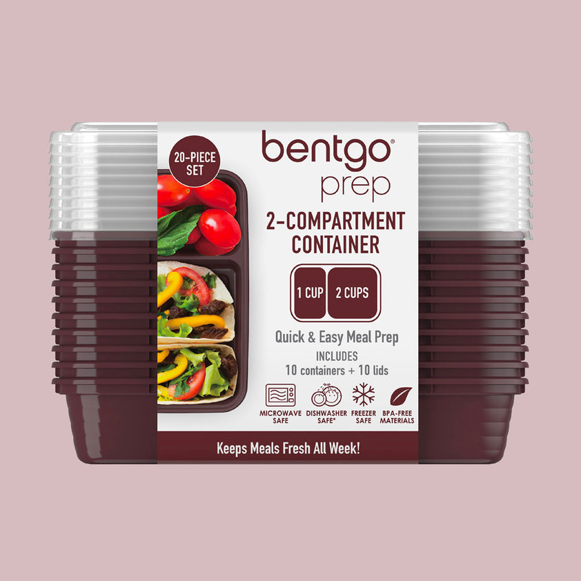 Bentgo® 2-Compartment Containers | Reusable Food Prep Containers