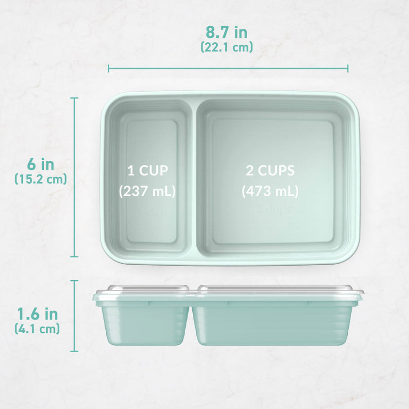 Bentgo® 2-Compartment Containers | Reusable Food Prep Containers