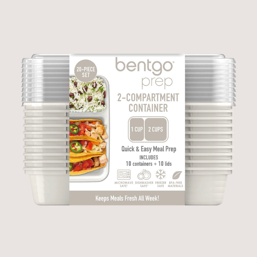 Bentgo® 2-Compartment Containers | Reusable Food Prep Containers