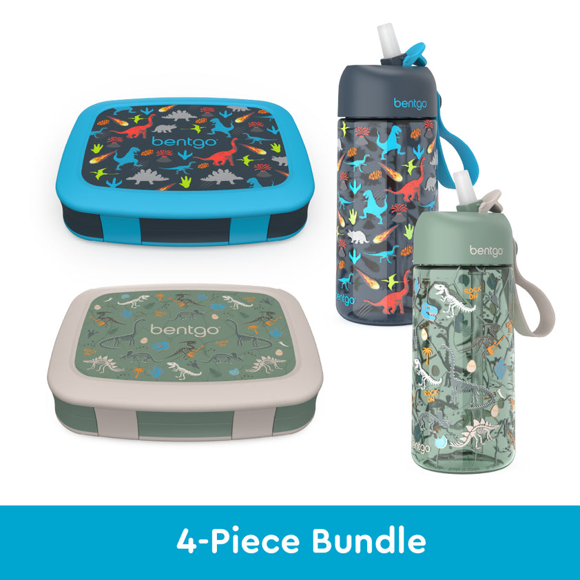 Bentgo® Kids Prints Lunch Boxes & Water Bottles | Lunch Set