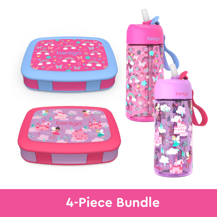 Bentgo® Kids Prints Lunch Boxes & Water Bottles | Lunch Set